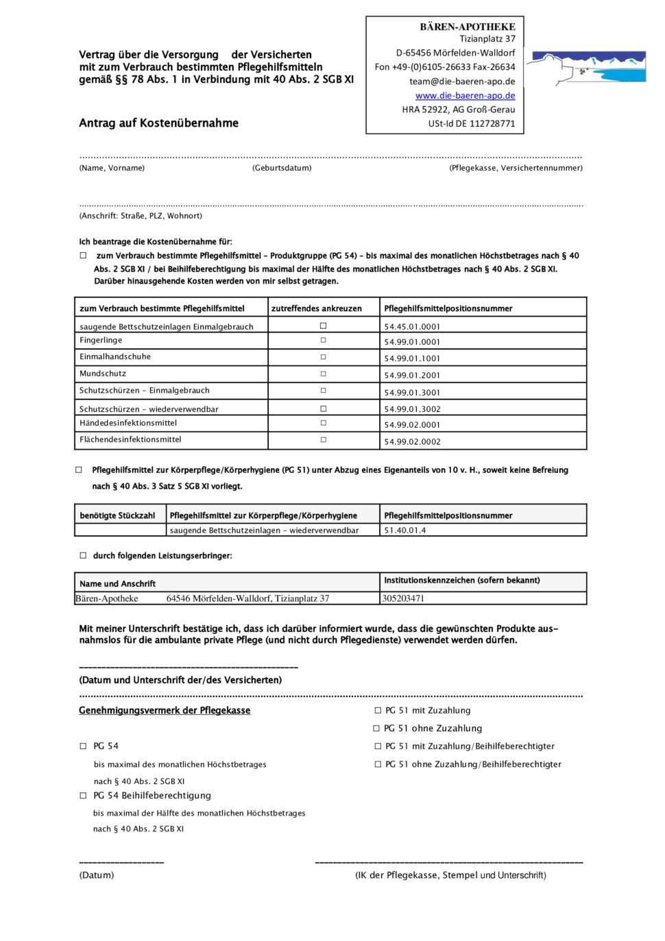 Antrag Bären-Box - Die Bären Apotheke MörfeldenDie Bären Apotheke Mörfelden